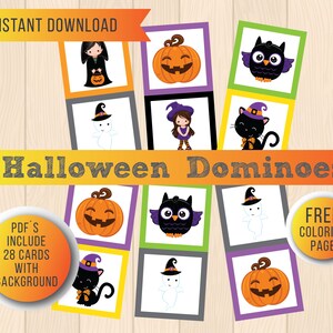 Halloween Dominoes Game, Printable Dominoes Game for Kids and Adults - Etsy