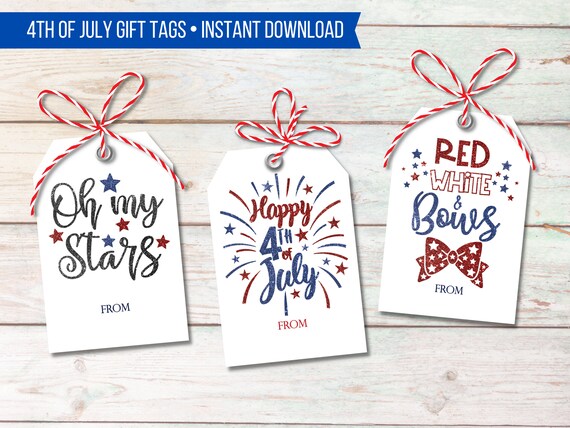 4th of July Gift Tags Patriotic Gift Tags Independence Day - Etsy