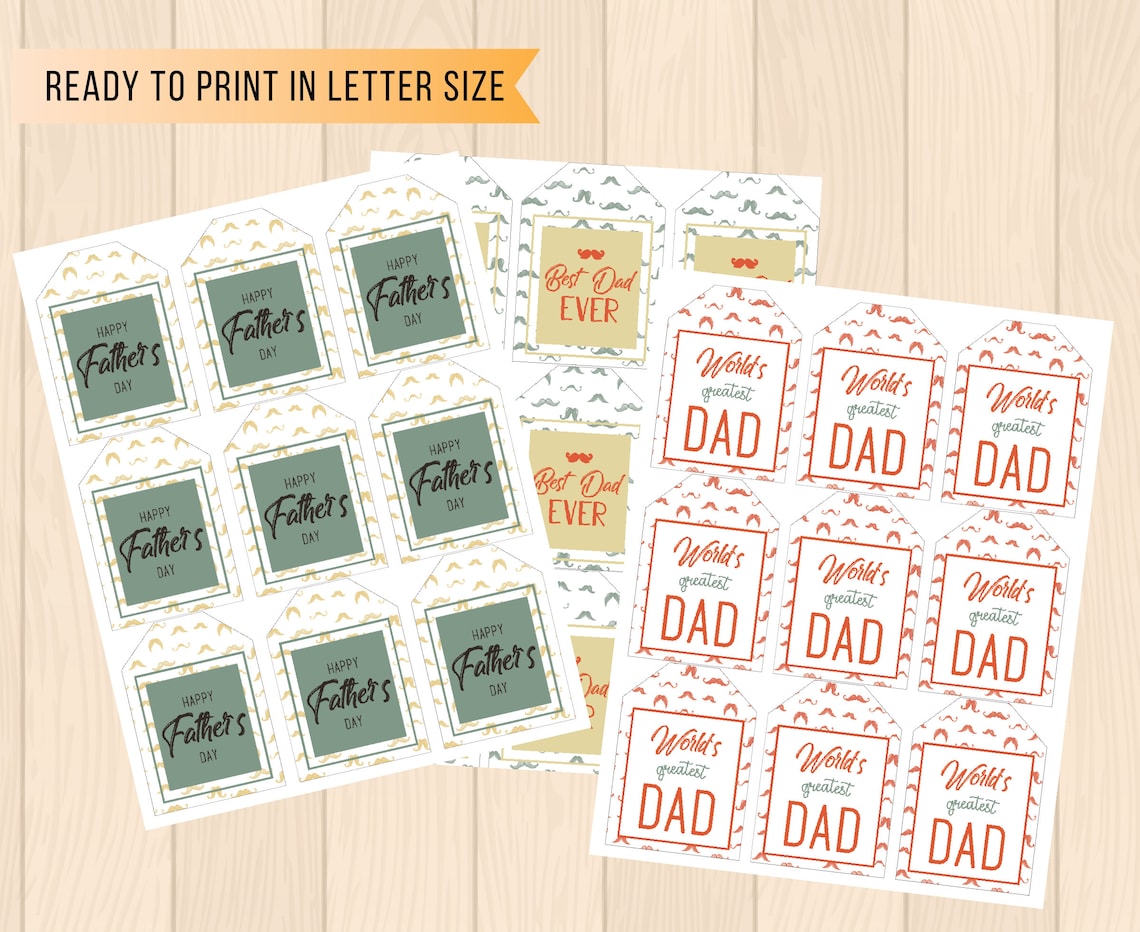 Happy Fathers Day Gift Tag Moustache Fathers Day Gift Favor - Etsy