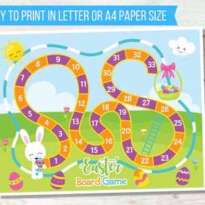 Easter Board Game for Kids, Easter Party Games for Family, Easter ...