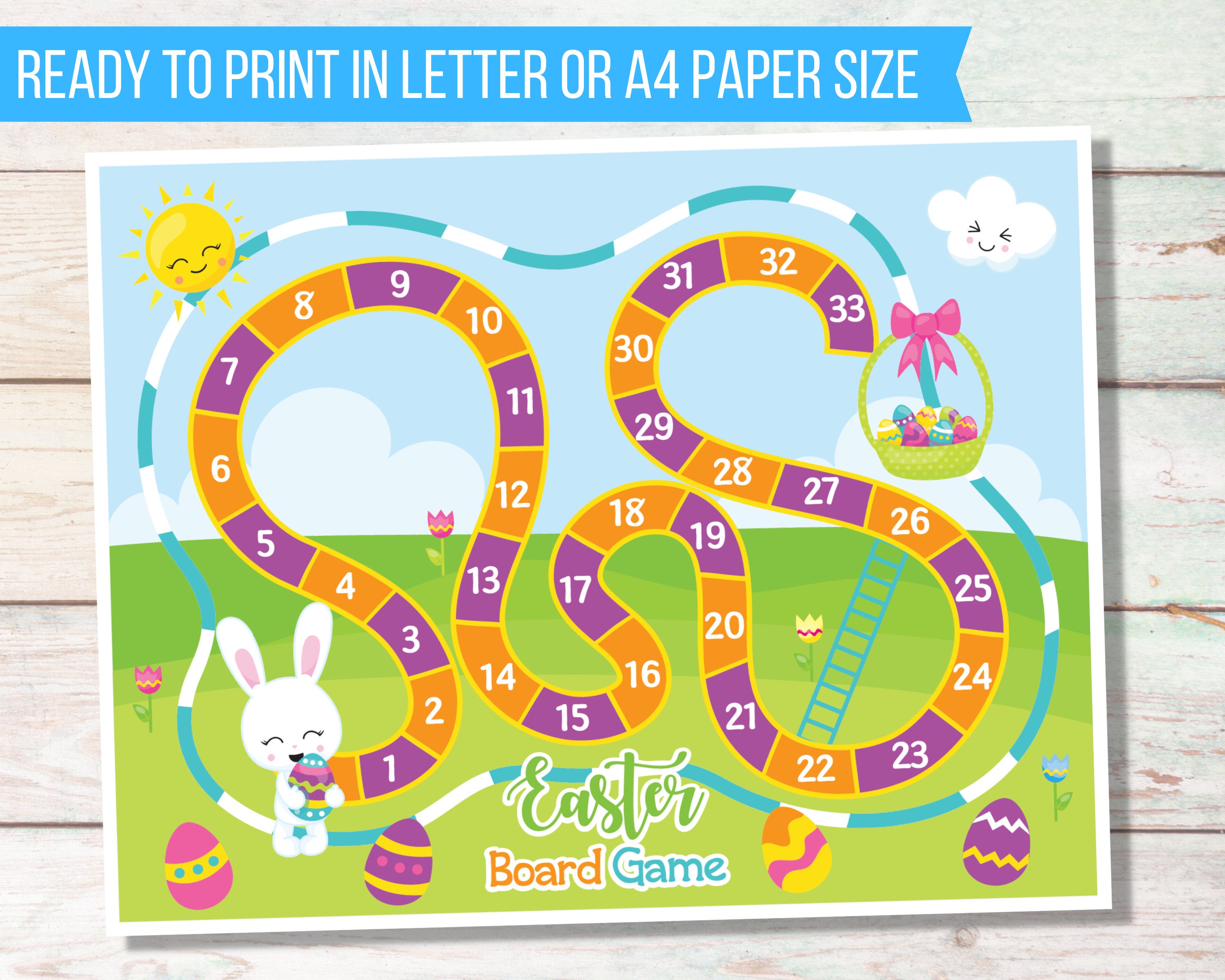 Easter Board Game for Kids Easter Party Games for Family | Etsy