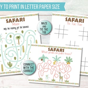 Safari Animals Party Games Kids, African Animals Kids Activity Packs ...