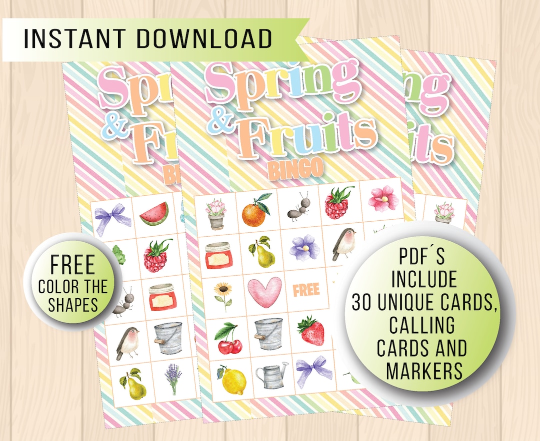 Spring Bingo Game for Kids, Printable Spring Educational Game, Spring ...