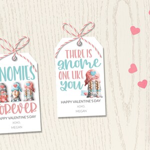 Happy Valentines Day Printable Gift Tag, Gnomes Valentine Personalized ...