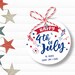 Happy 4th of July Round Cookie Tag, Patriotic Gift Tags, Fourth of July ...
