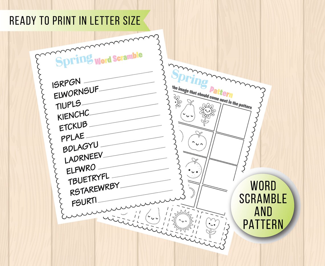 Spring Printable Game Bundle Printable Bundle Activity Pack | Etsy