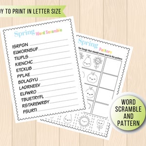 Spring Printable Game Bundle Printable Bundle Activity Pack - Etsy