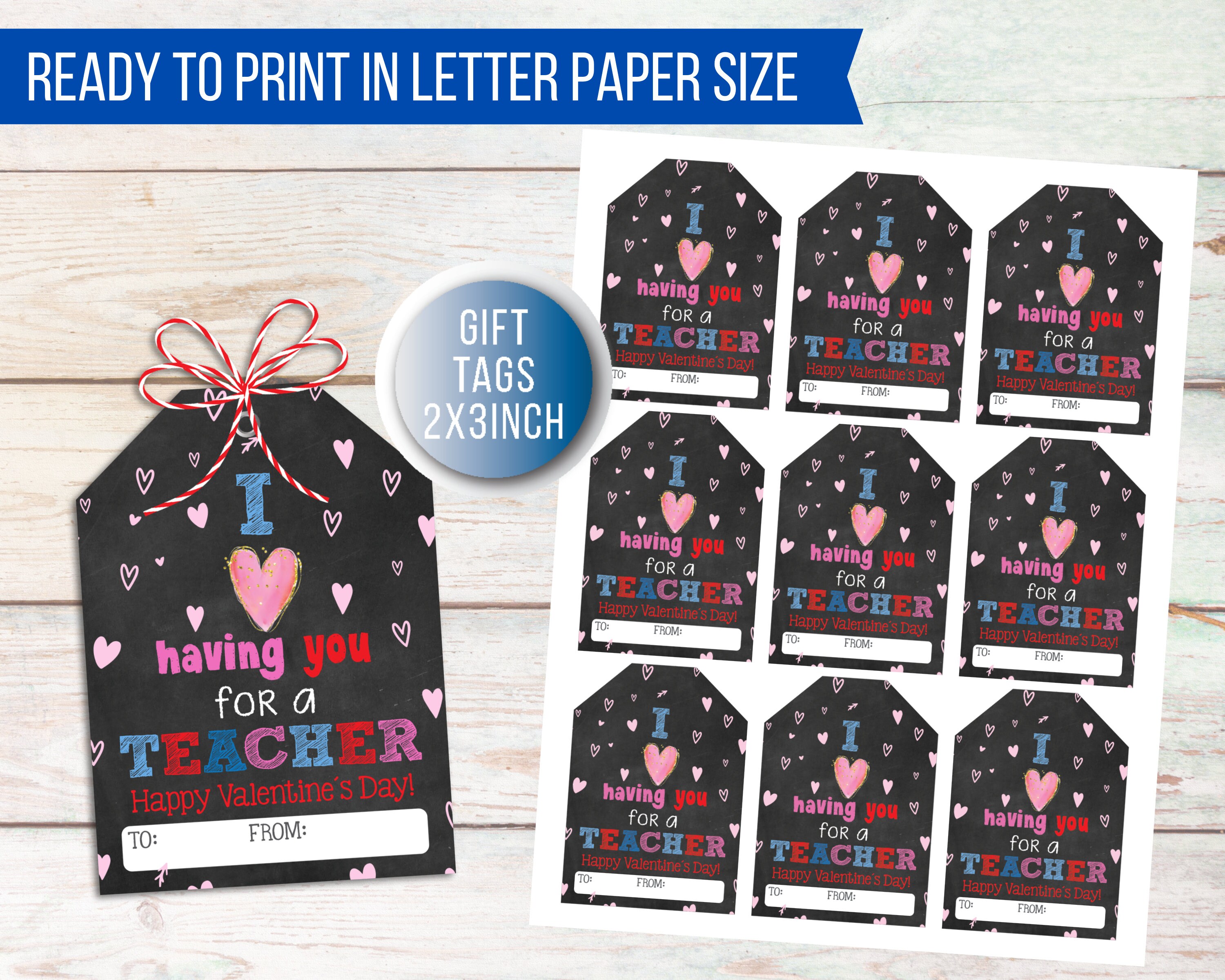 Valentine Gift Tags Happy Valentines Day Cookie Tag Teacher - Etsy