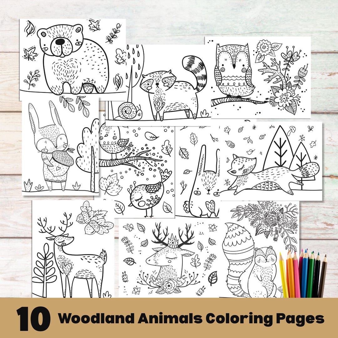 Printable Woodland Coloring Pages for Kids, Kids Animal Activity ...