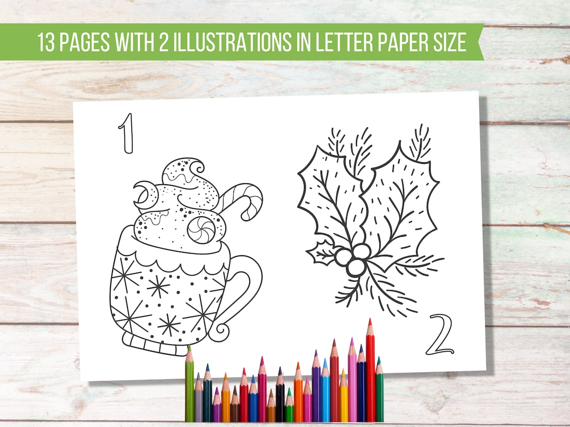 Christmas Advent Calendar Kids Coloring Page Christmas - Etsy