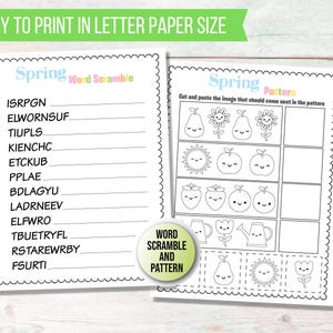 Spring Printable Game Bundle, Printable Bundle Activity Pack, Word ...