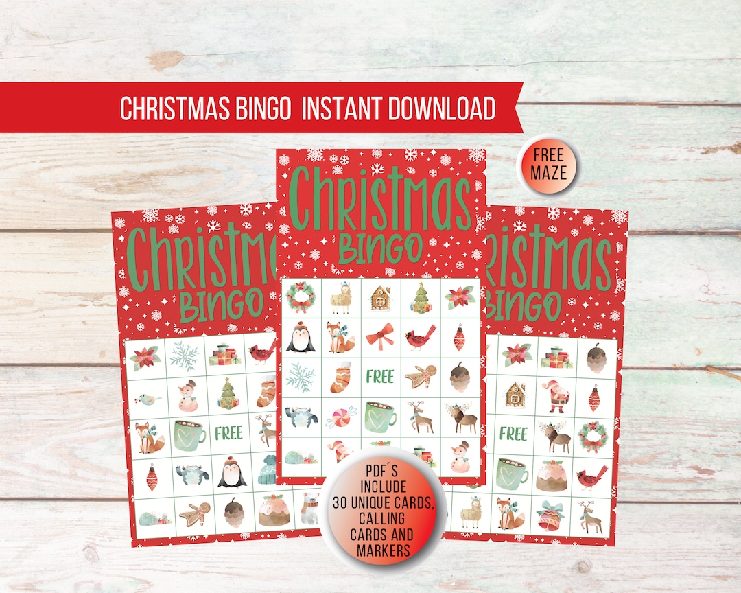 Christmas Bingo Printable Game | Christmas Party Game | Holiday Party ...