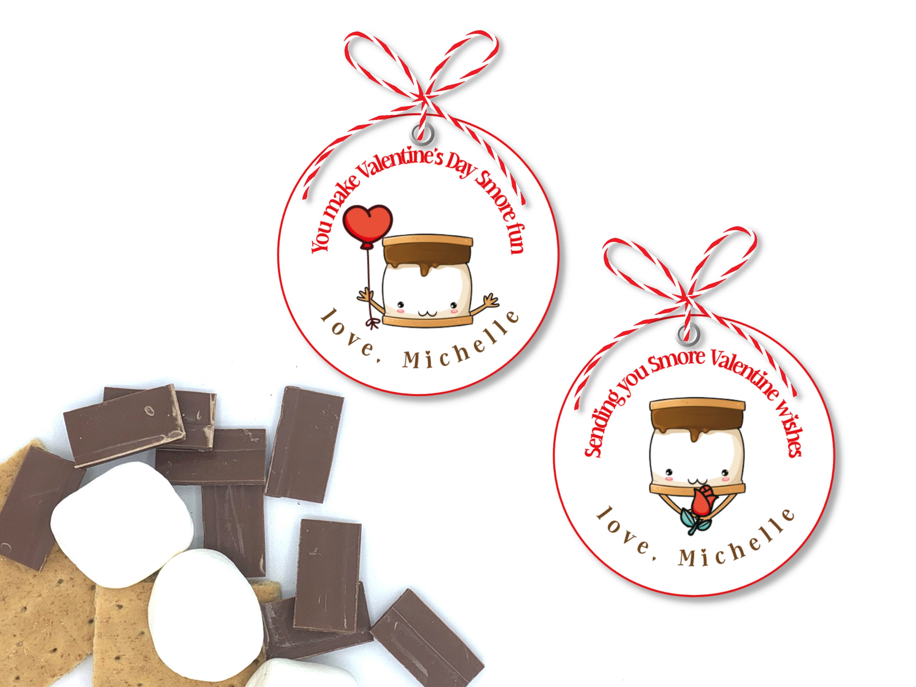 Editable Valentine Smore Gift Tag Printable S'mores - Etsy