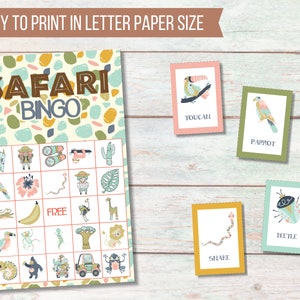 Safari Bingo Printable Game | Safari Animals Party Game | Jungle School ...