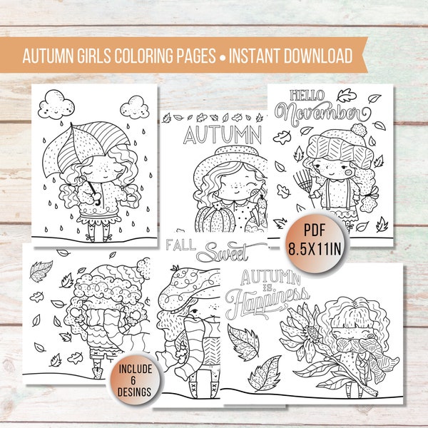 Fall Coloring Pages for Kids - Etsy