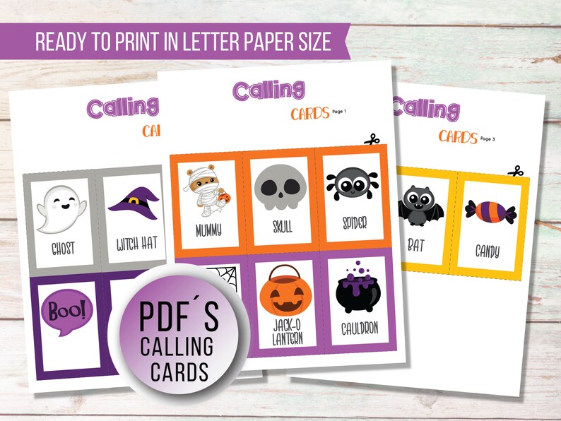 Printable Halloween Bingo Game for Kids Halloween Party Game | Etsy