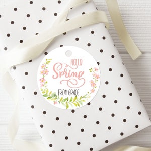 Happy Spring Editable Gift Tags, Cute Chicken, Cookie Packaging, Floral ...