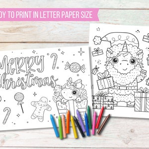 Christmas Coloring Pages, Printable Holiday Unicorns Coloring Pdf ...