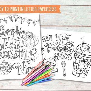Printable Autumn Kids Coloring Sheets, Pumpkin Spice Season, Kids ...