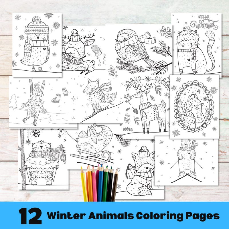 Classroom Printable Winter Coloring Pages - Etsy