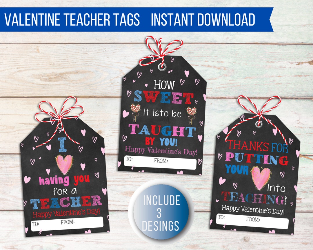 Valentine Gift Tags Happy Valentines Day Cookie Tag Teacher - Etsy