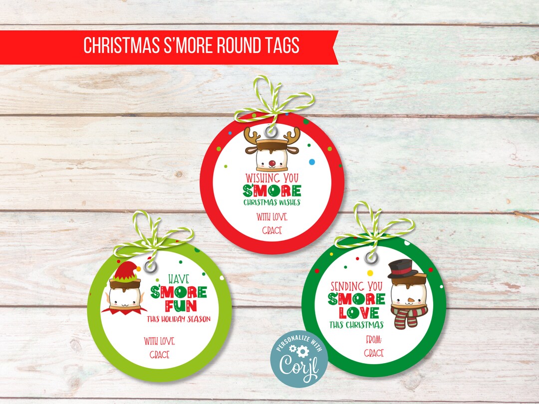 Christmas Smore Love Gift Tags Printable Happy Holiday - Etsy UK