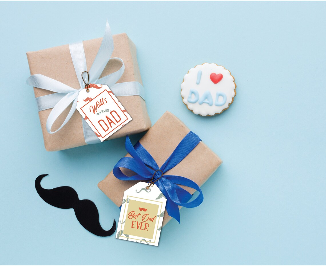 Happy Fathers Day Gift Tag Moustache Fathers Day Gift Favor - Etsy