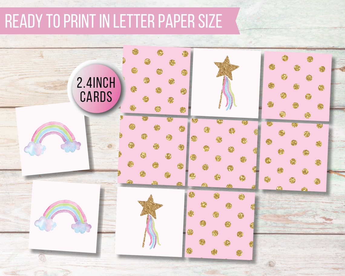 Unicorn Memory Matching Game Printable Unicorn Flashcards for | Etsy