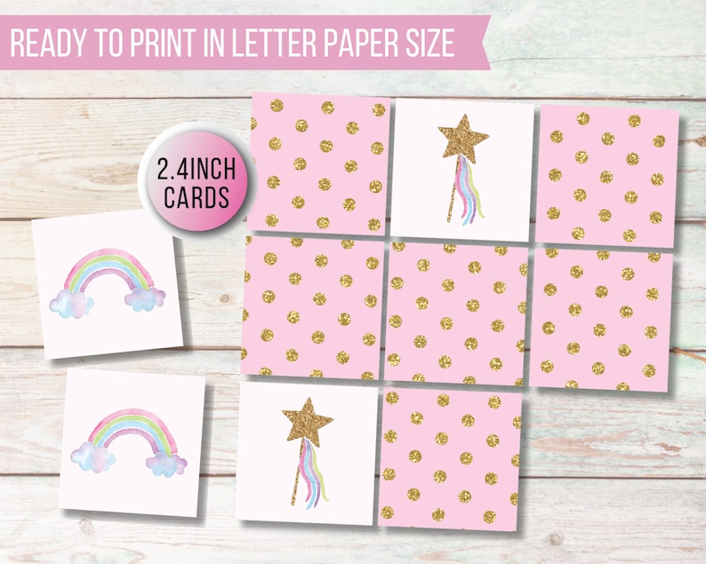 Unicorn Memory Matching Game Printable Unicorn Flashcards for | Etsy