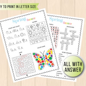 Spring Printable Game Bundle Printable Bundle Activity Pack - Etsy