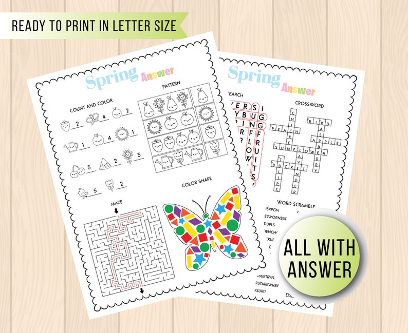 Spring Printable Game Bundle Printable Bundle Activity Pack | Etsy