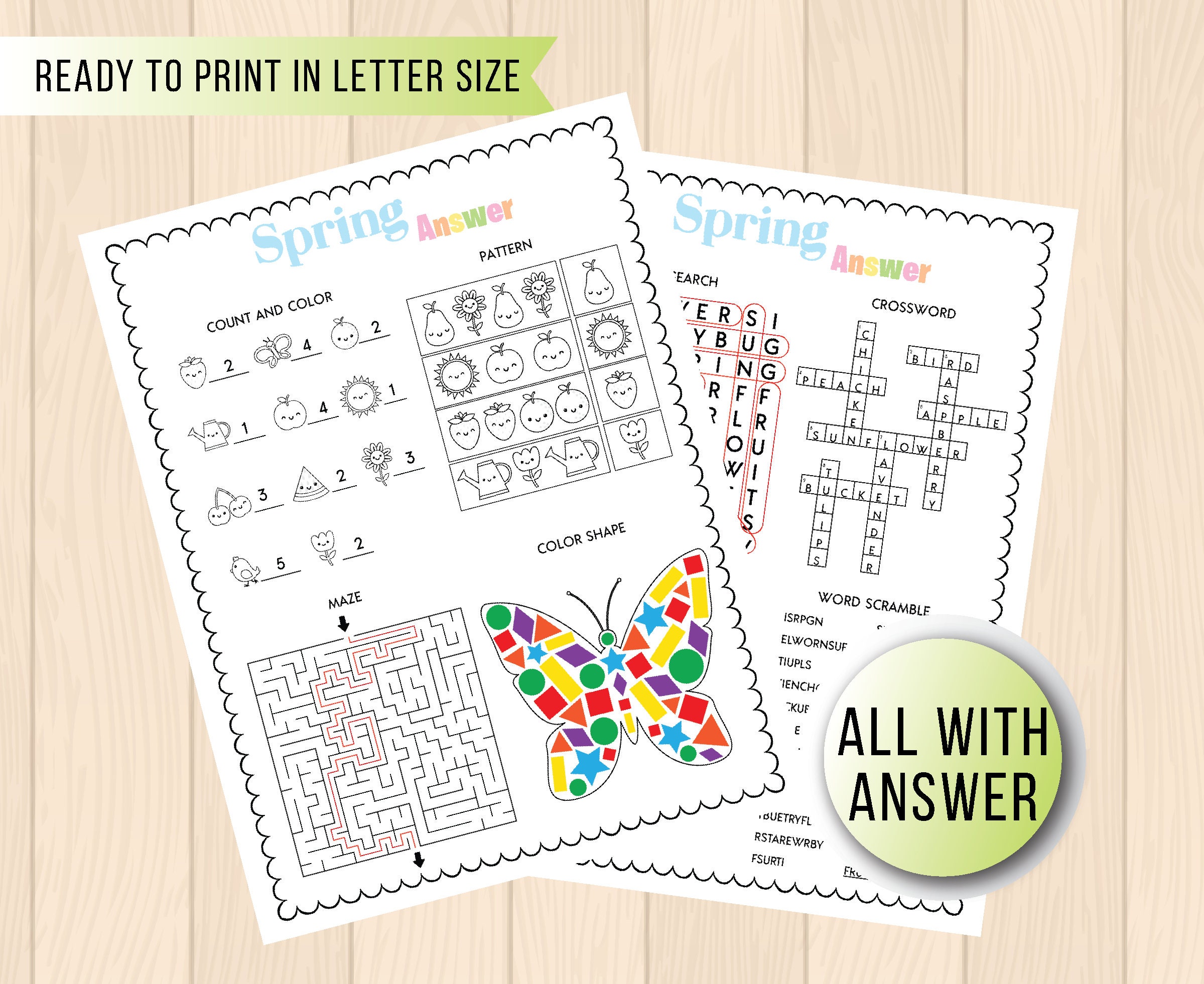 Spring Printable Game Bundle Printable Bundle Activity Pack | Etsy