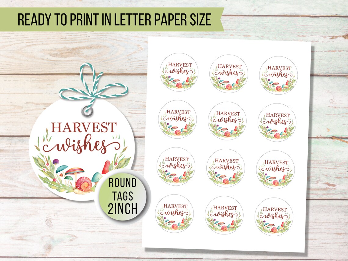 Printable Happy Fall Tags Cute Mushroom Tags for Presents - Etsy