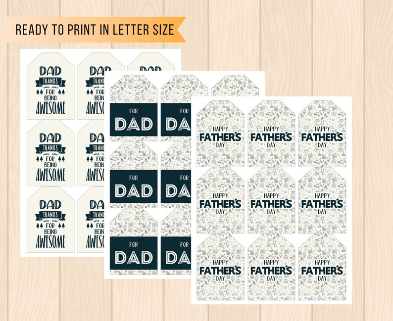 Happy Fathers Day Printable Gift Tags Adventure Fathers Day - Etsy