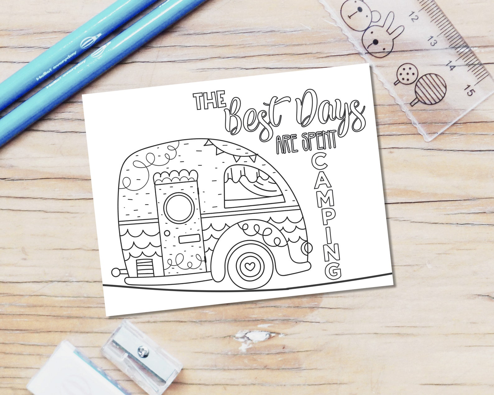 Printable Camping Coloring Pages Kids Camping Party Coloring - Etsy