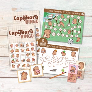 Capybara Party Games Bundle for Kids, Printable Birthday Activities - Etsy