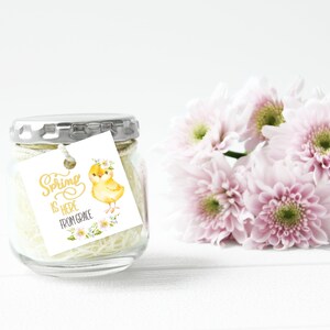 Happy Spring Editable Gift Tags, Cute Chicken, Cookie Packaging, Floral ...