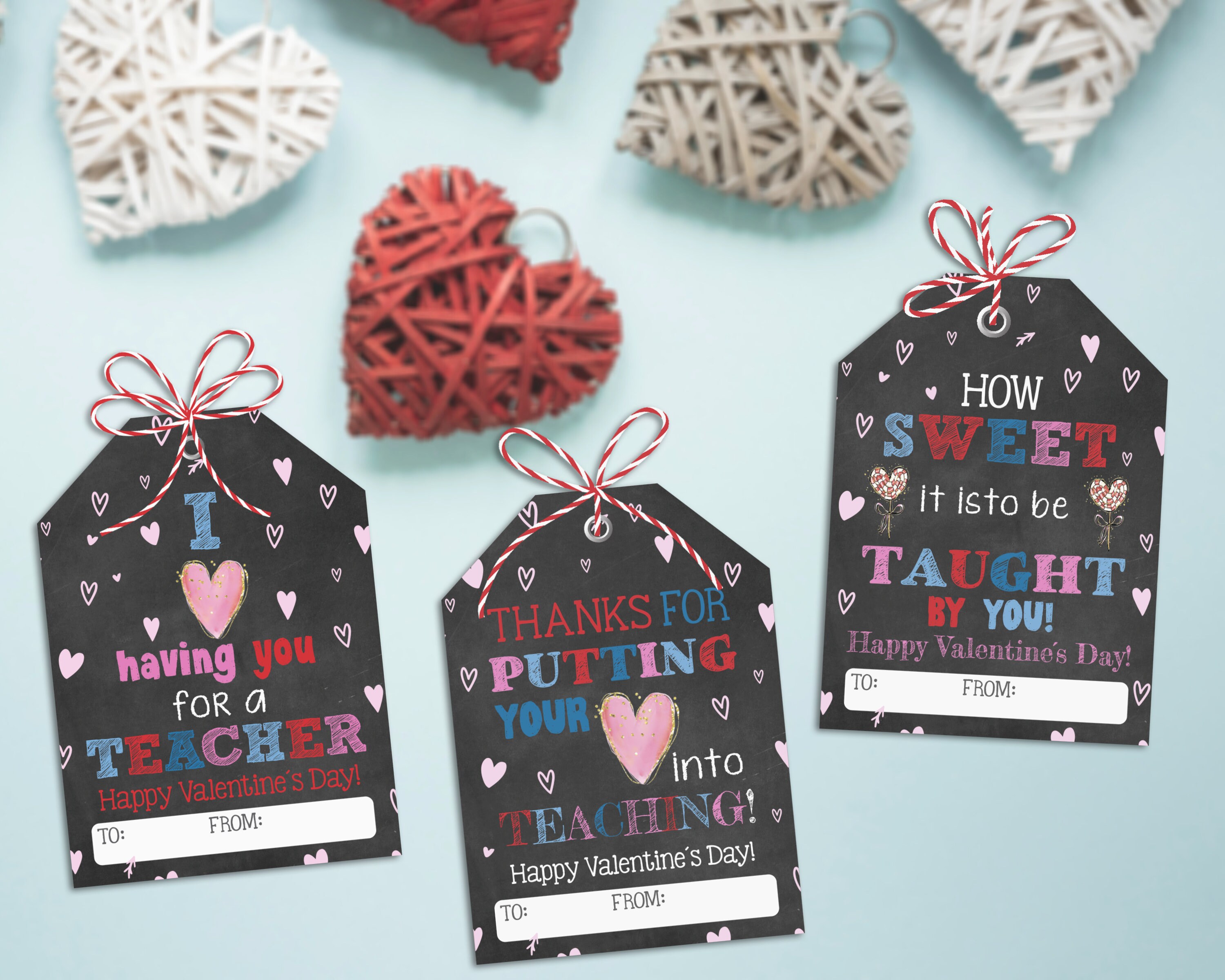 Valentine Gift Tags Happy Valentines Day Cookie Tag Teacher - Etsy