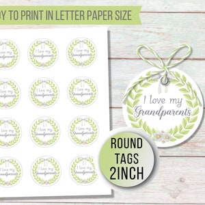 Grandparents Day Round Cookie Tag, Happy Grandparents Day Printable ...