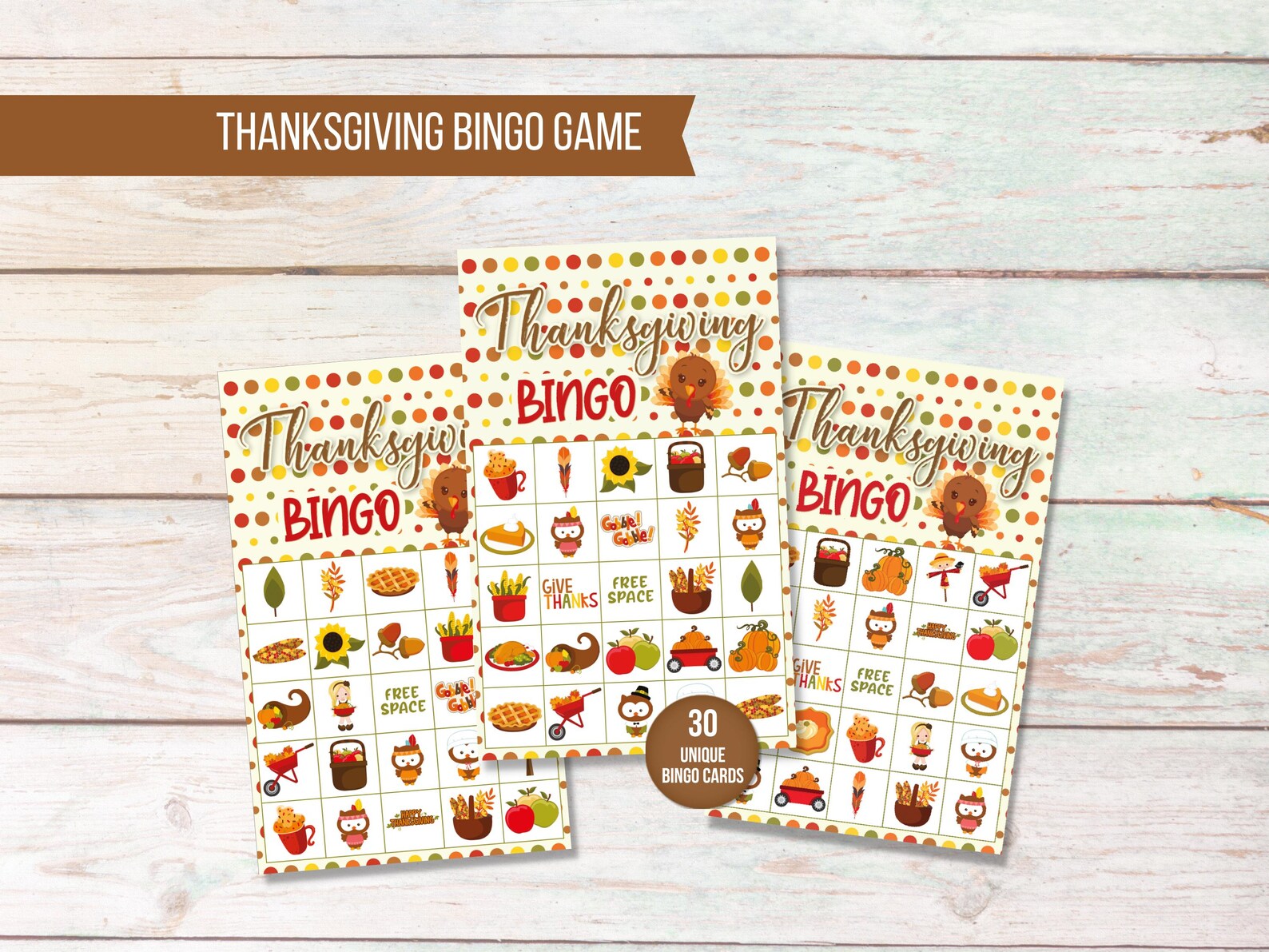 Thanksgiving Bingo Game | Thanksgiving Games for Kids | Thanksgiving ...