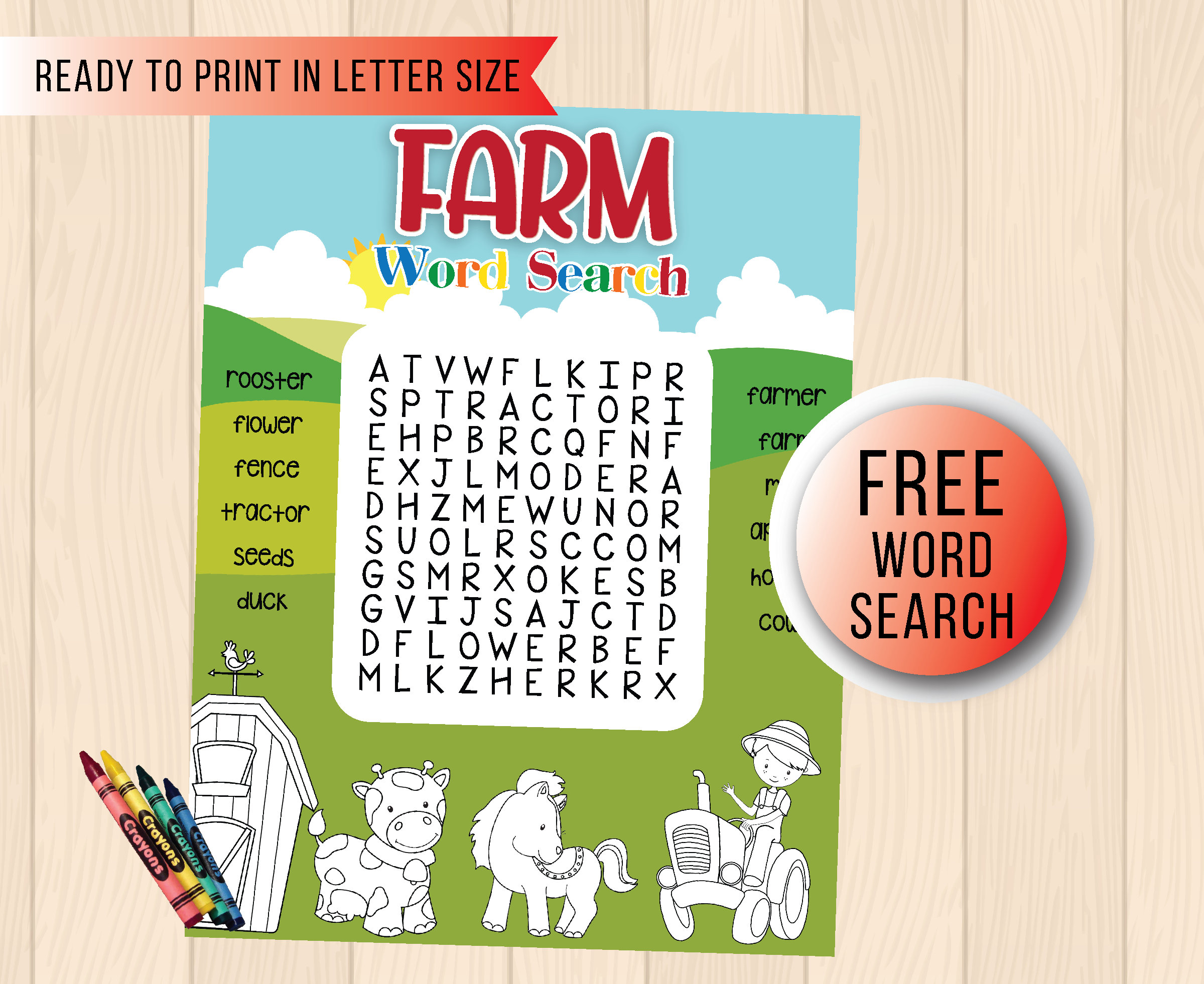 Farm Bingo Game for Kids Printable Fun Farm Bingo Game Farm - Etsy ...