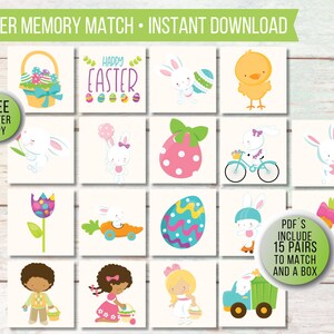 Printable Easter Memory Game Digital, Game for Kids, Fun Family Games ...