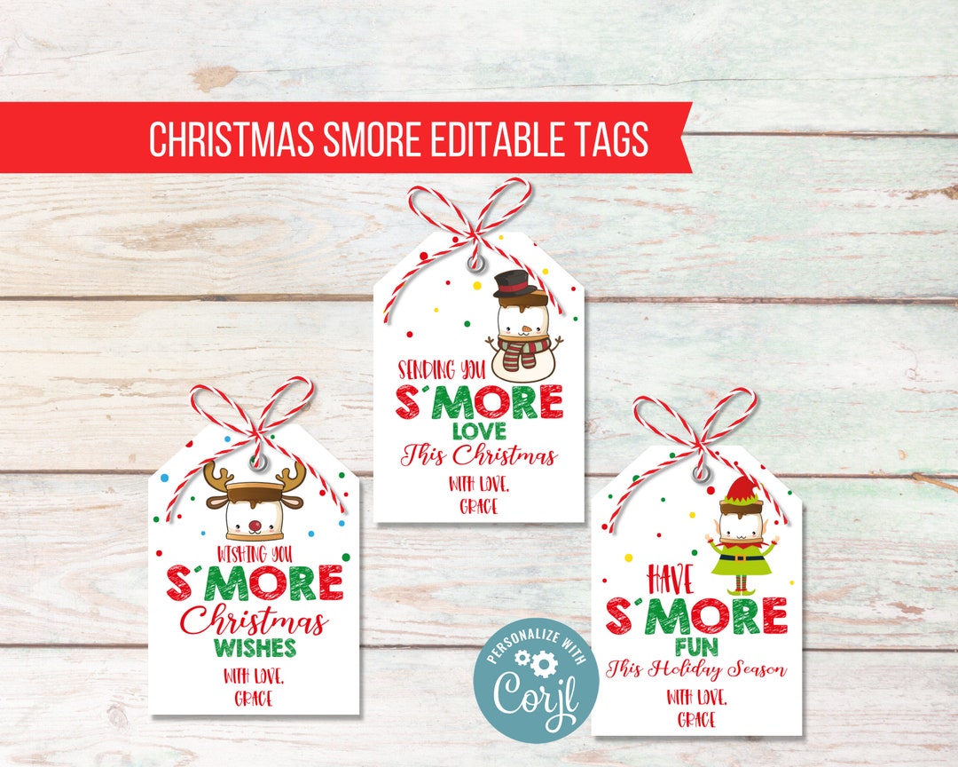 Christmas Smore Tag Printable | Holiday Smore Tags - Etsy