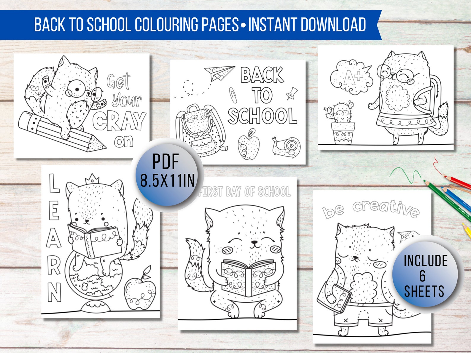 Back to School Coloring Pages Kids First Day of School - Etsy