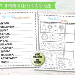 Spring Printable Game Bundle, Printable Bundle Activity Pack, Word ...
