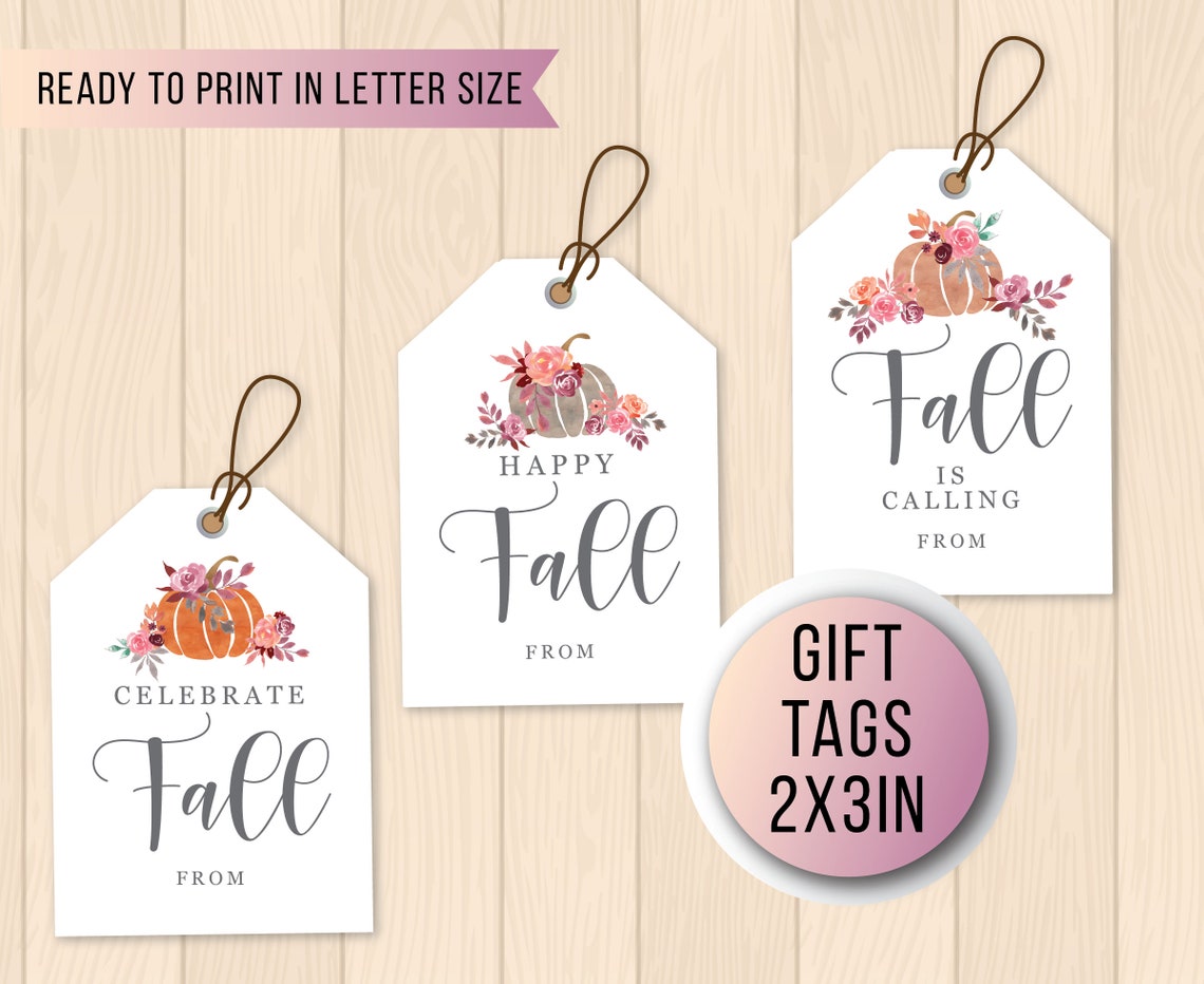 Happy Fall Pumpkin Gift Tags Celebrate Fall Gift Favor Tags - Etsy