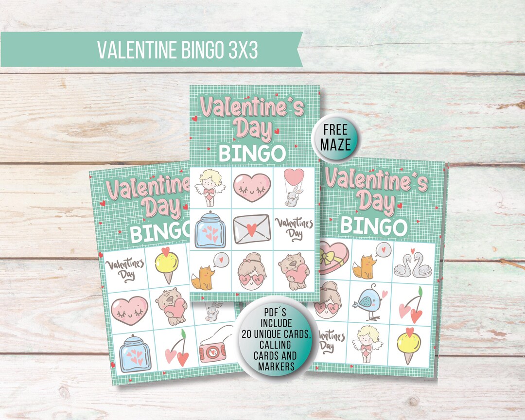 Printable Valentine Bingo Cards, Classroom Valentines Printable Bingo ...