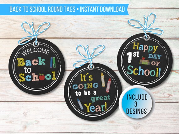 Back to School Gift Tag Printable Happy First Day of School | Etsy