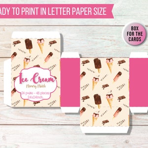 Printable Summer Ice Cream Memory Game for Kids, Fun Educational ...