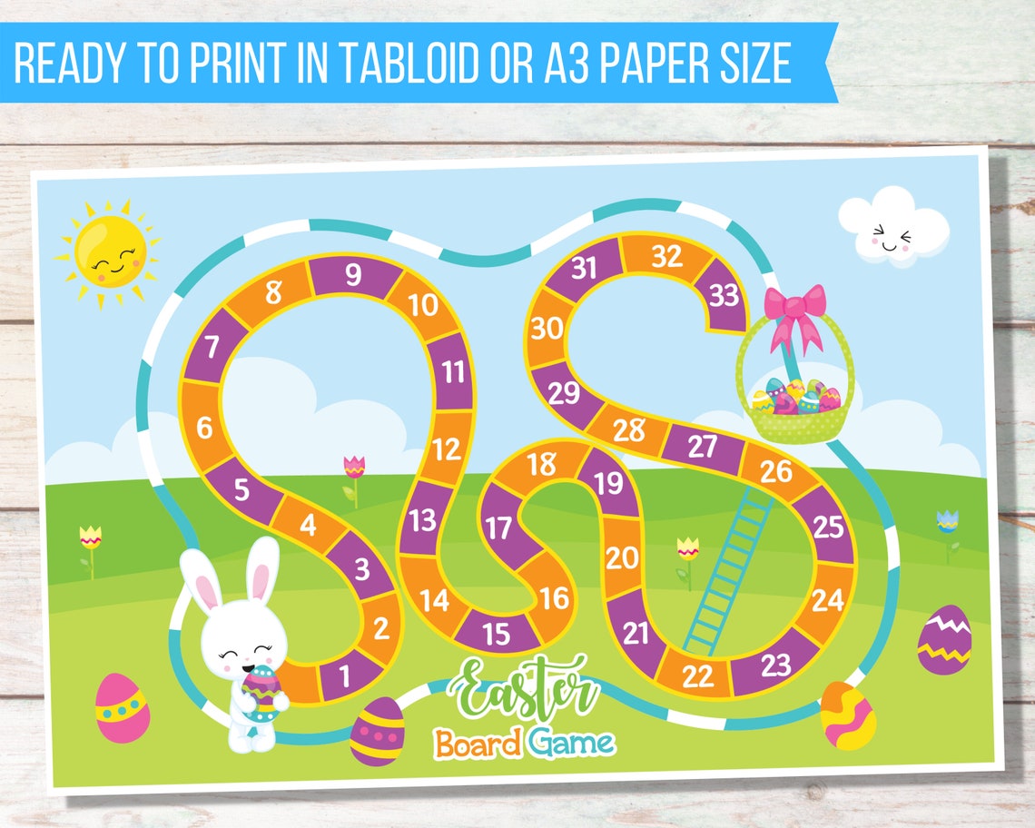 Easter Board Game for Kids Easter Party Games for Family - Etsy